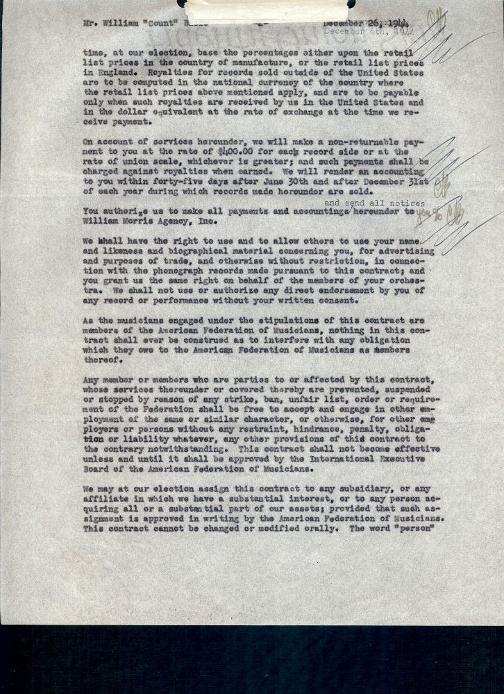 Document Signed | Count BASIE